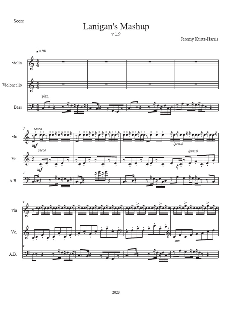 Lanigan's Mashup 1-9 - Score | PDF