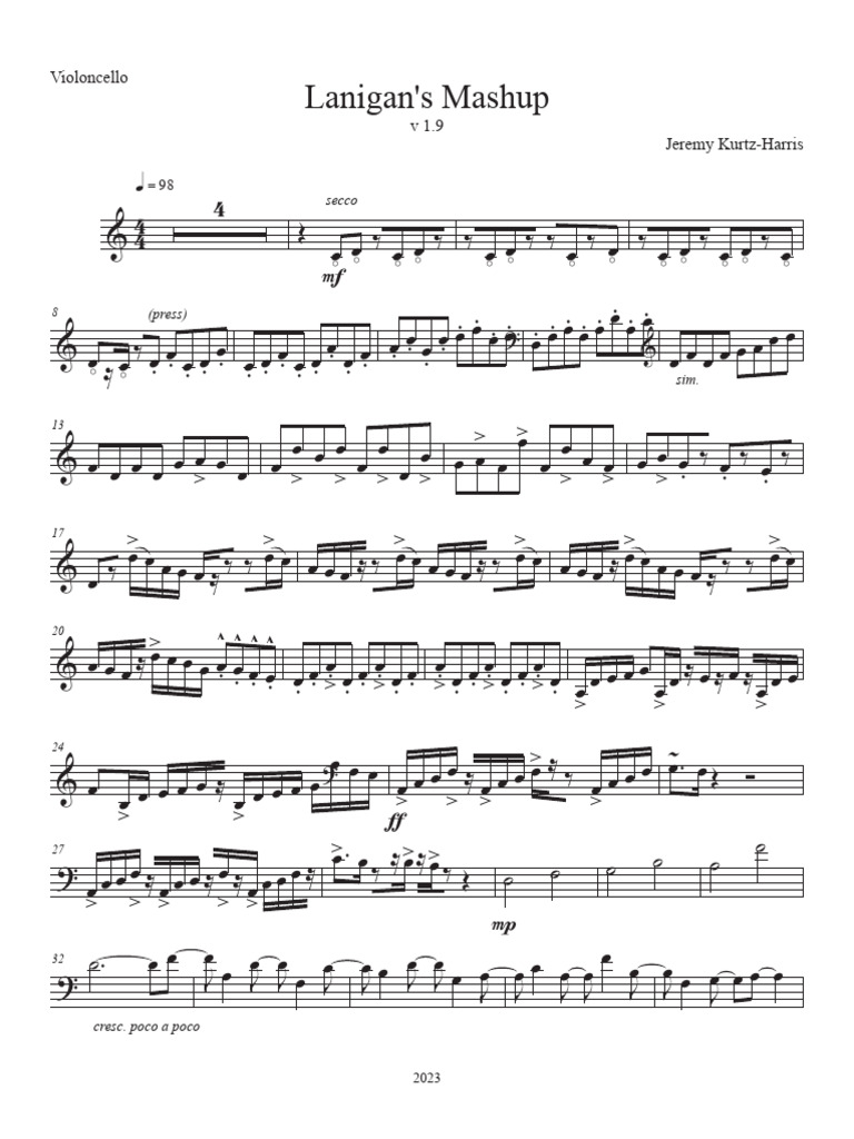 Lanigan's Mashup - Violoncello 2 | PDF