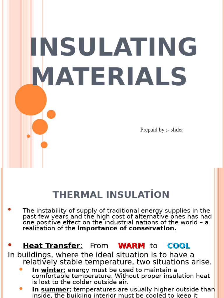 Insulation Powerpoint | PDF