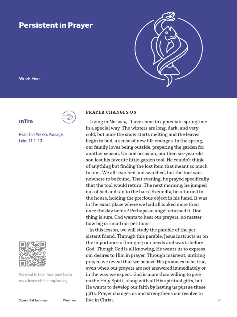 Persistent in Prayer: Intro | PDF