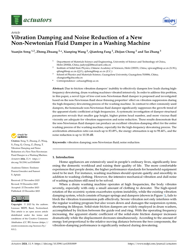 Damping and Noise Reduction of A New Non-Newtonian Fluid Damper | PDF