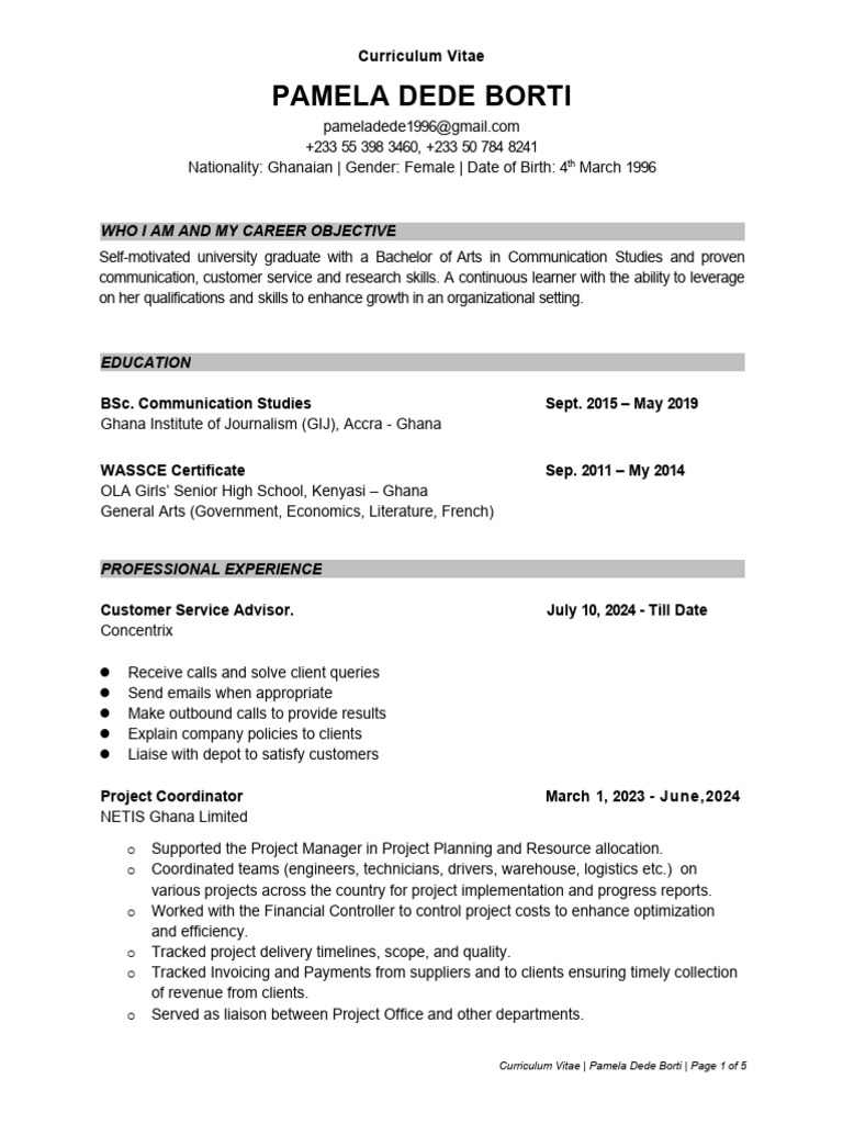Pamela CV 24 Edit | PDF
