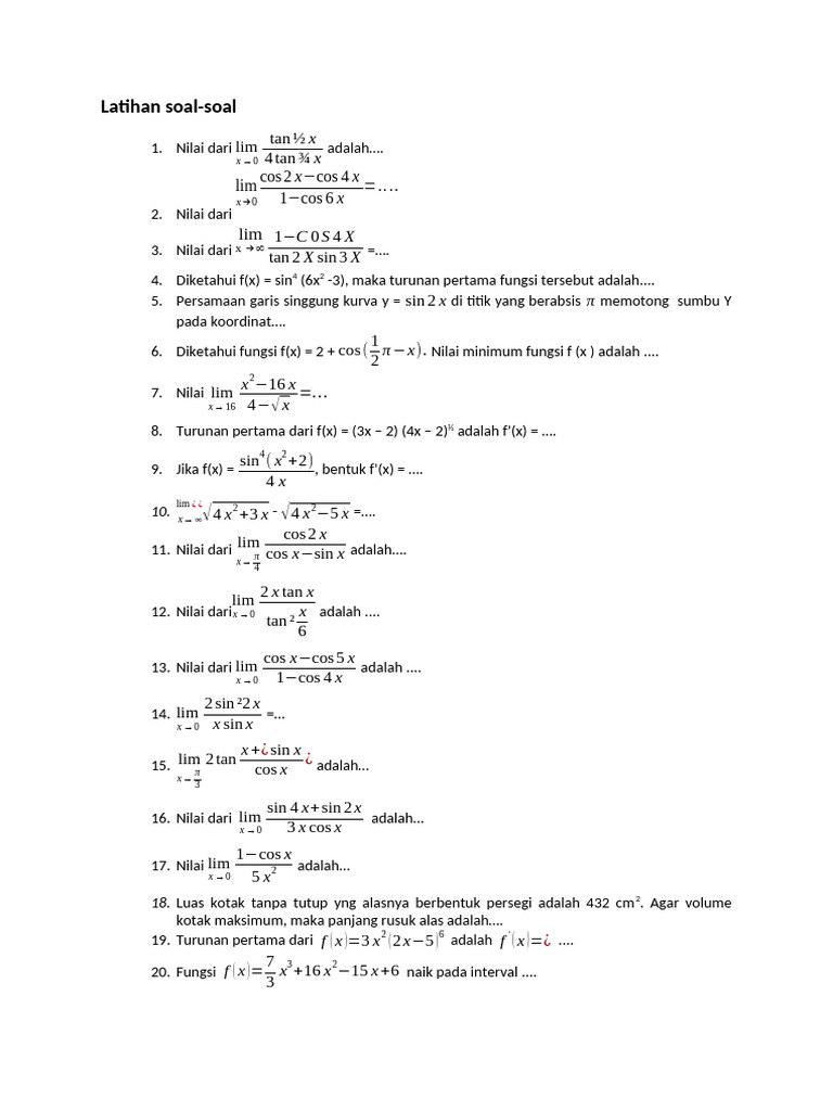Latihan soal 1 | PDF
