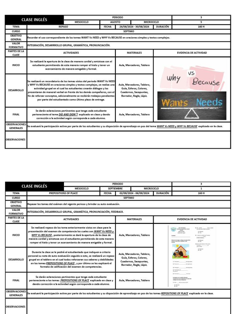 Planeación Ingles 7° | PDF