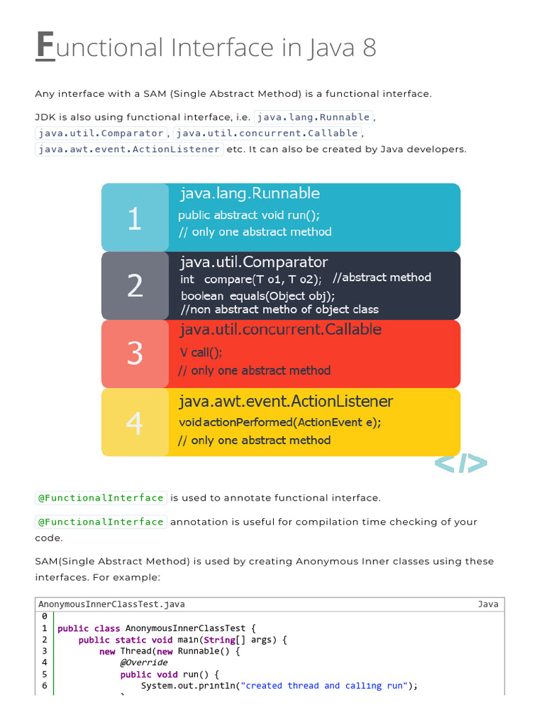 Functional Interface in Java 8 | PDF