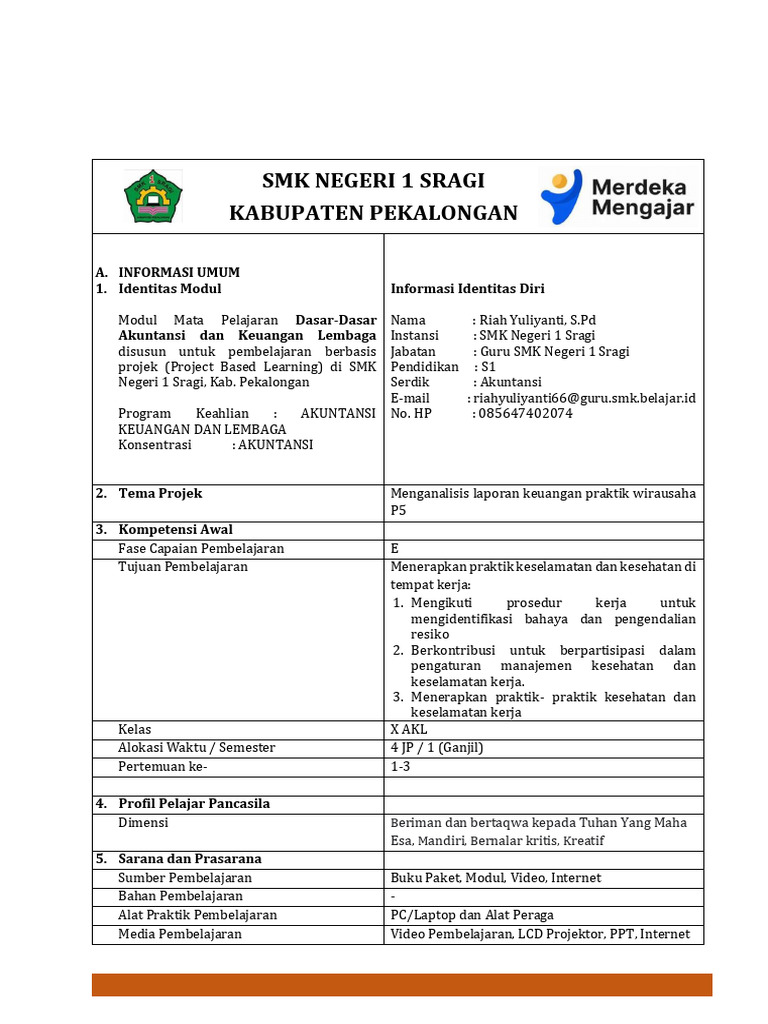 Modul K3 LHriah | PDF