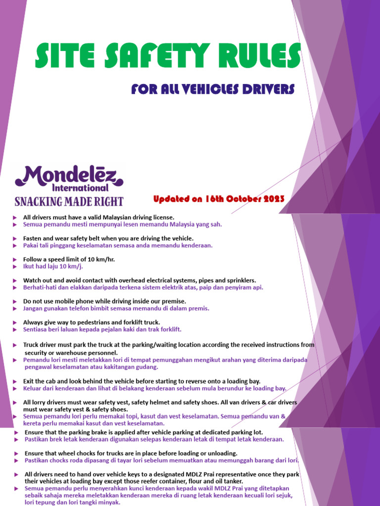 Site Safety Rules | PDF | Truck | Vehicles