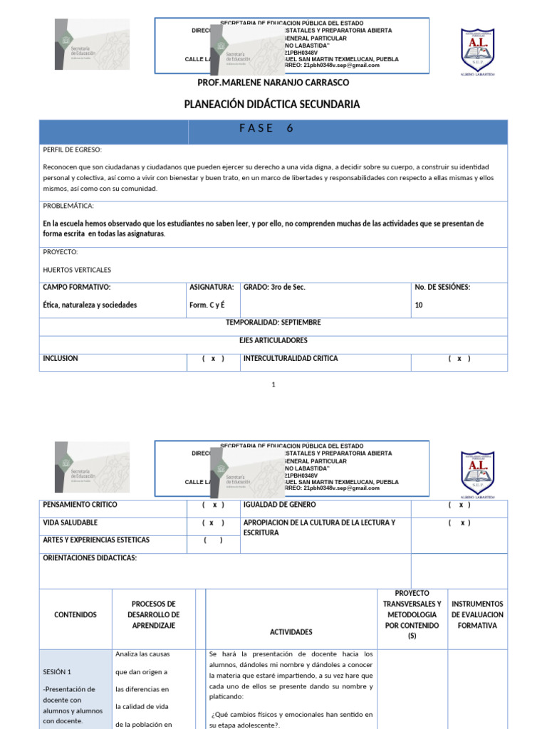 Plan. III Form C y E Agt-Sep | PDF