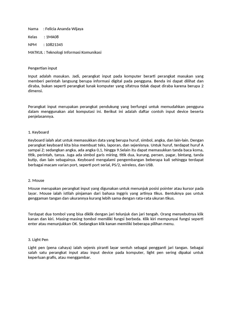1MA - Felicia Ananda Wijaya - TIK | PDF