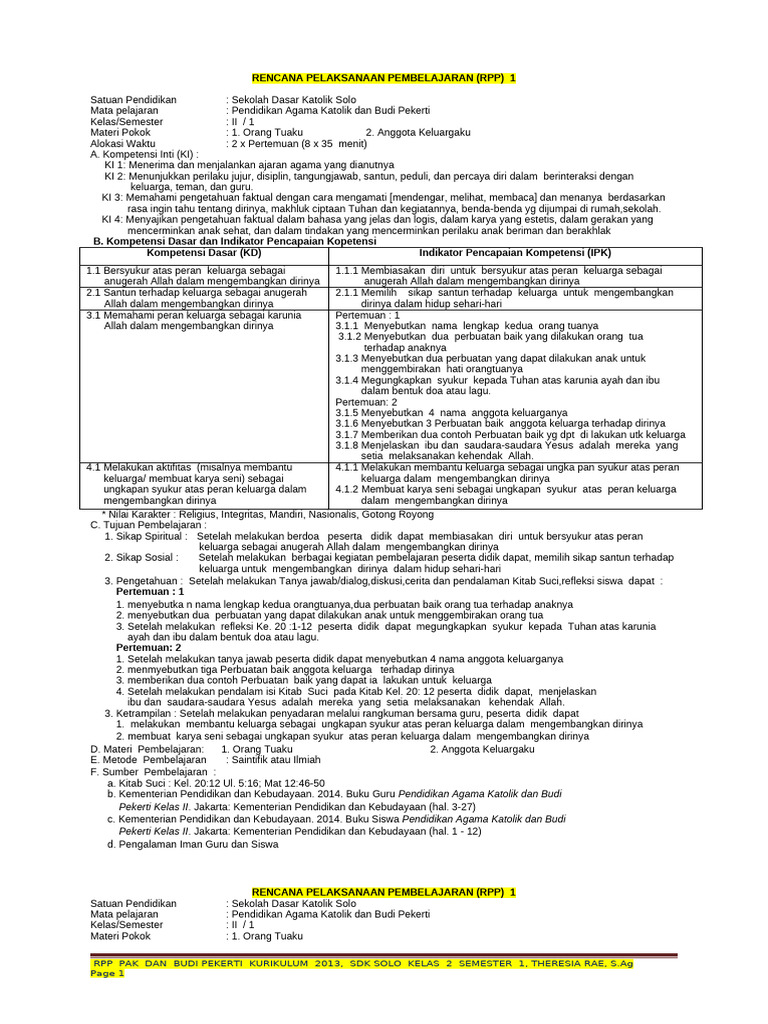 RPP Pak KLS 2 SD SMT 1 (Metodesaintifik) Aston | PDF