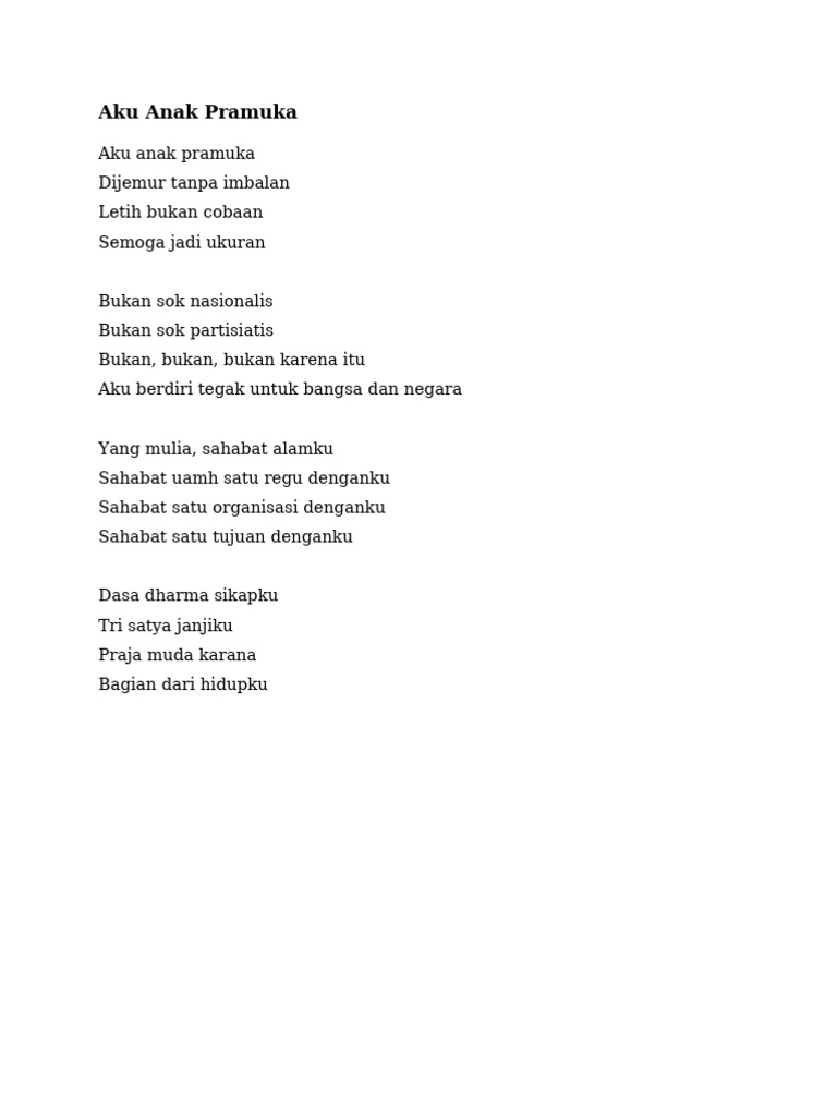 Aku Anak Pramuka | PDF