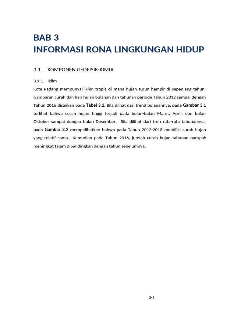 Bab 3. Informasi Rona Lingkungan Hidup | PDF