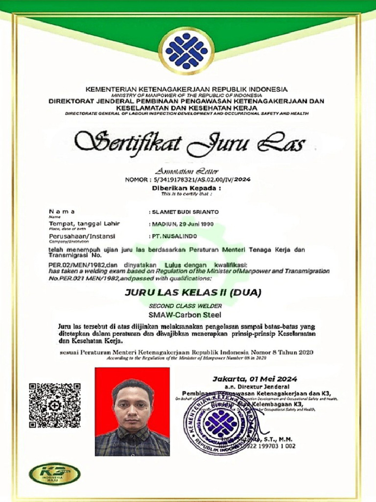 Sertifikat Welder | PDF