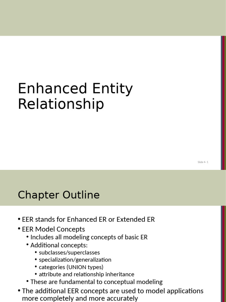 Enhanced Entity-Relationship (EER) | PDF