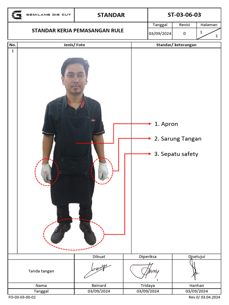 ST-03-06-03 Standar Kerja Pemasangan Rule | PDF