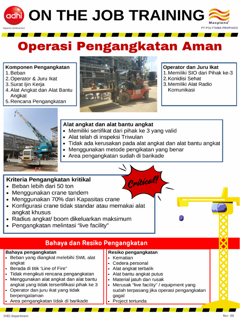 OJT - Safe Lifting Operation | PDF