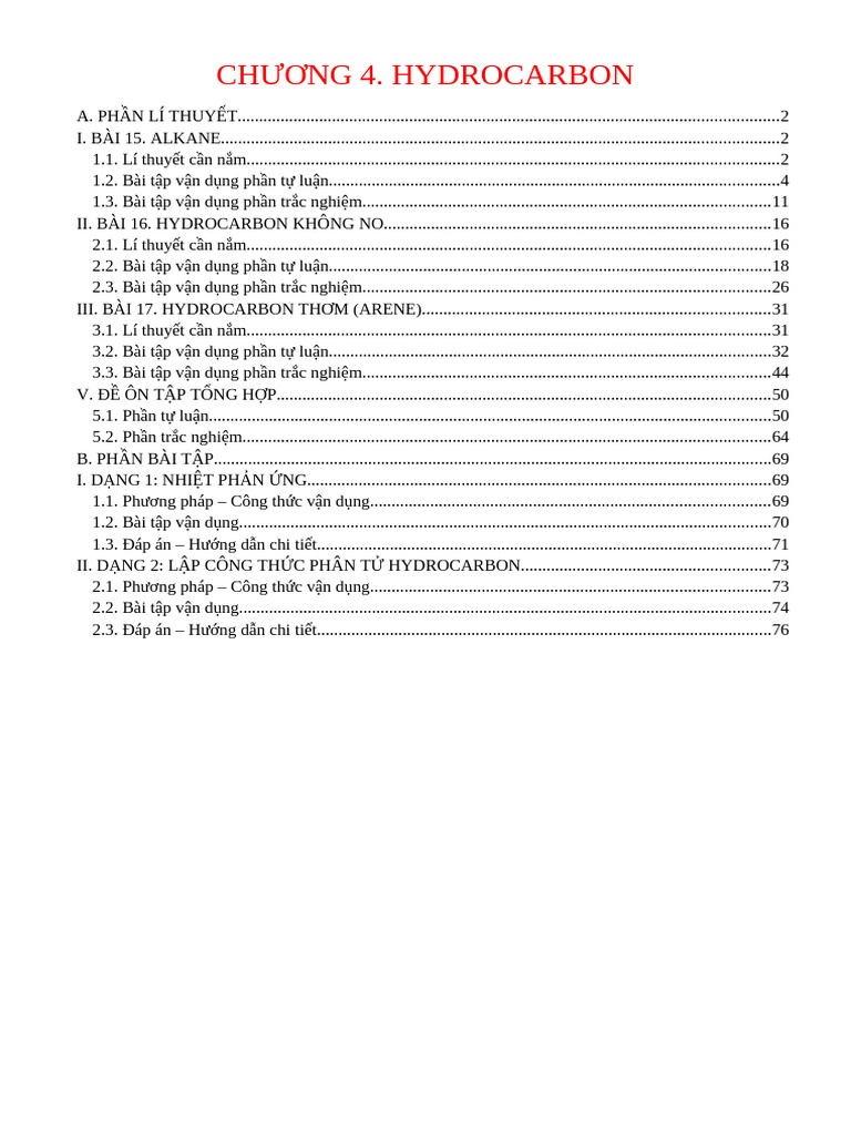 Chủ Đề 4 - Hydrocarbon | PDF