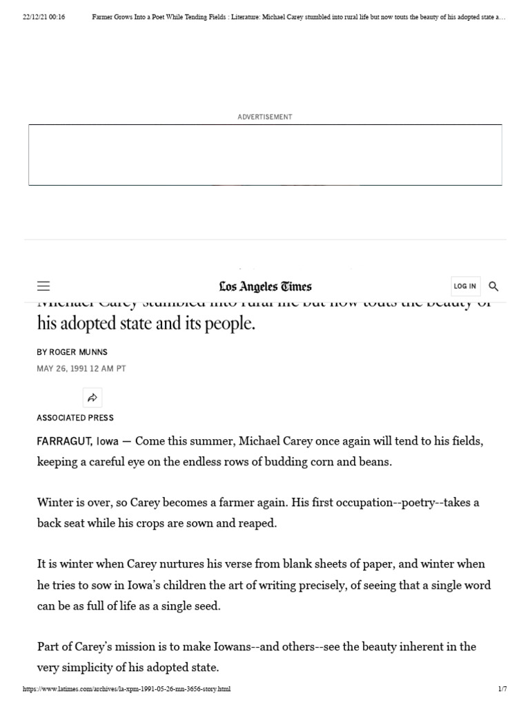 Poet Michael Carey Stumbled Into Rural Life But Now Touts The Beauty of ...