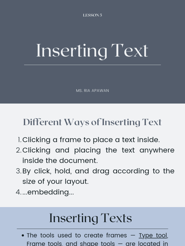 Inserting Texts | PDF