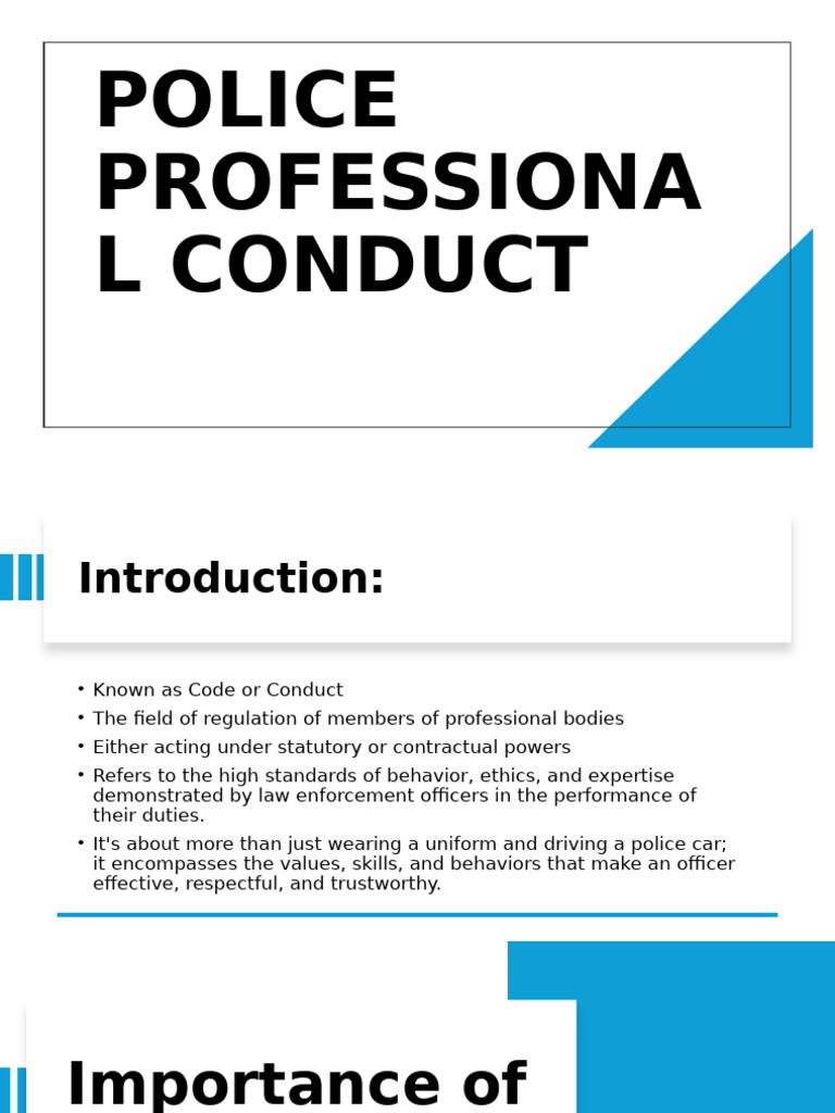 Police Professional Conduct Guidelines | PDF | Police | Profession