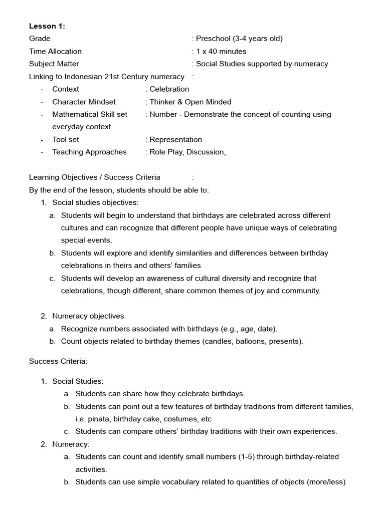 Task 1 - Lesson Plan | PDF