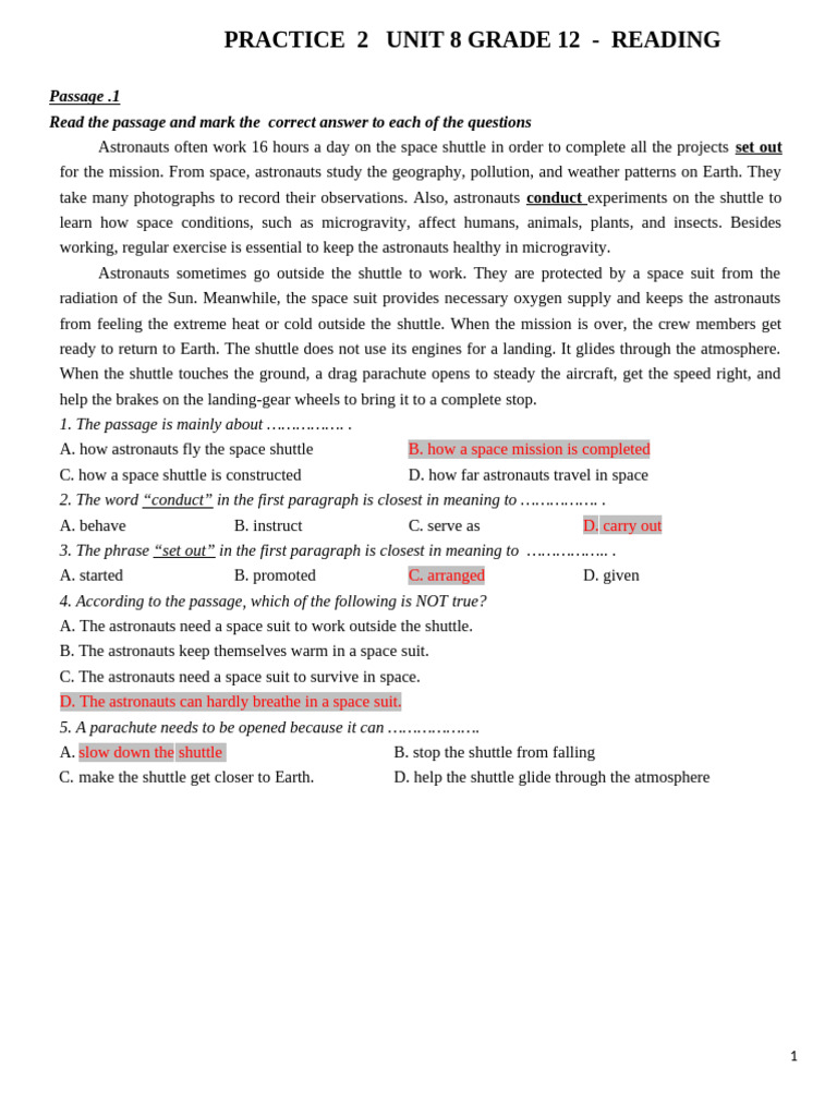 U8 - P2 - Grade 12 Red | PDF