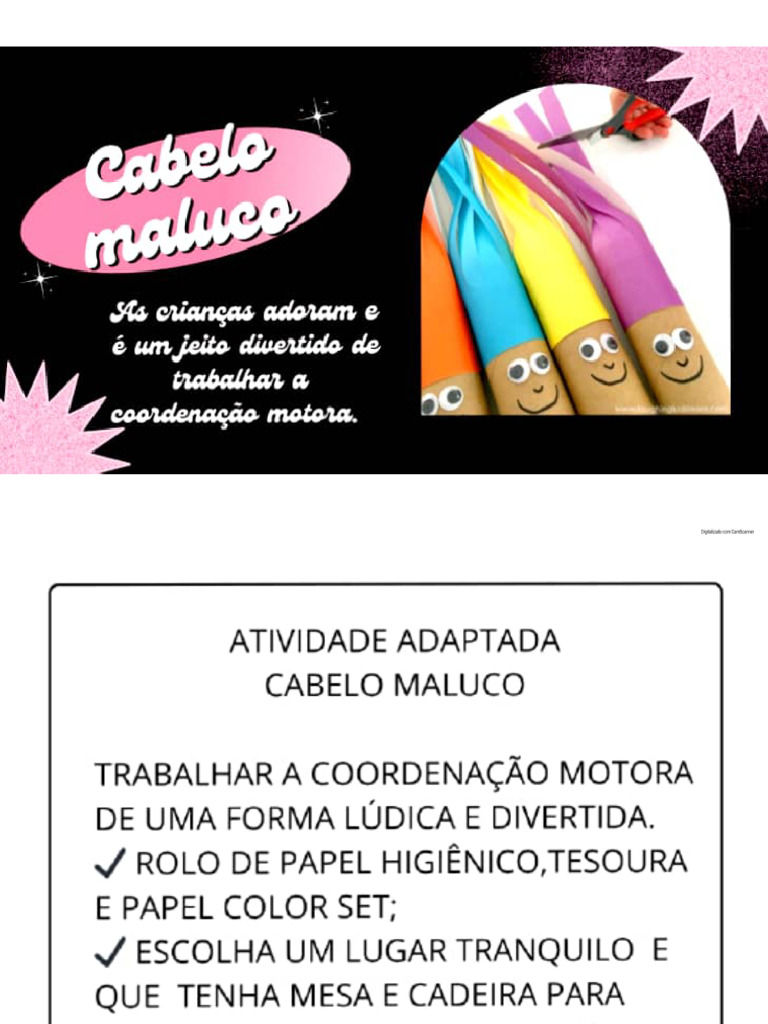 Atividade Adaptada Cabelo Maluco | PDF