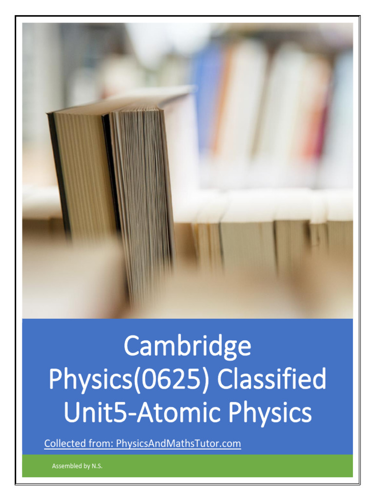 5.physics Classified QP-Unit5 Atomic Physics | PDF