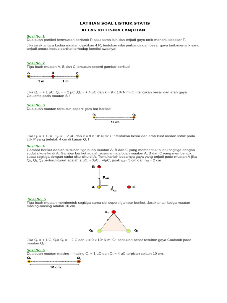 Latihan Soal Listrik Statis 2024 | PDF