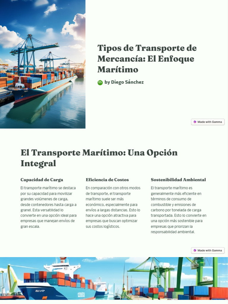 Tipos de Transporte de Mercancia El Enfoque Maritimo | PDF | Transporte ...