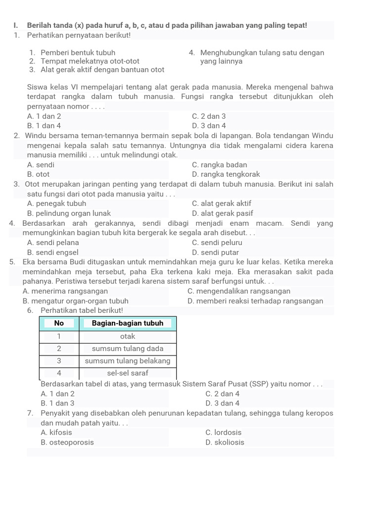 Soal Pts Ipas Sem 1 Kelas 6 Pdf