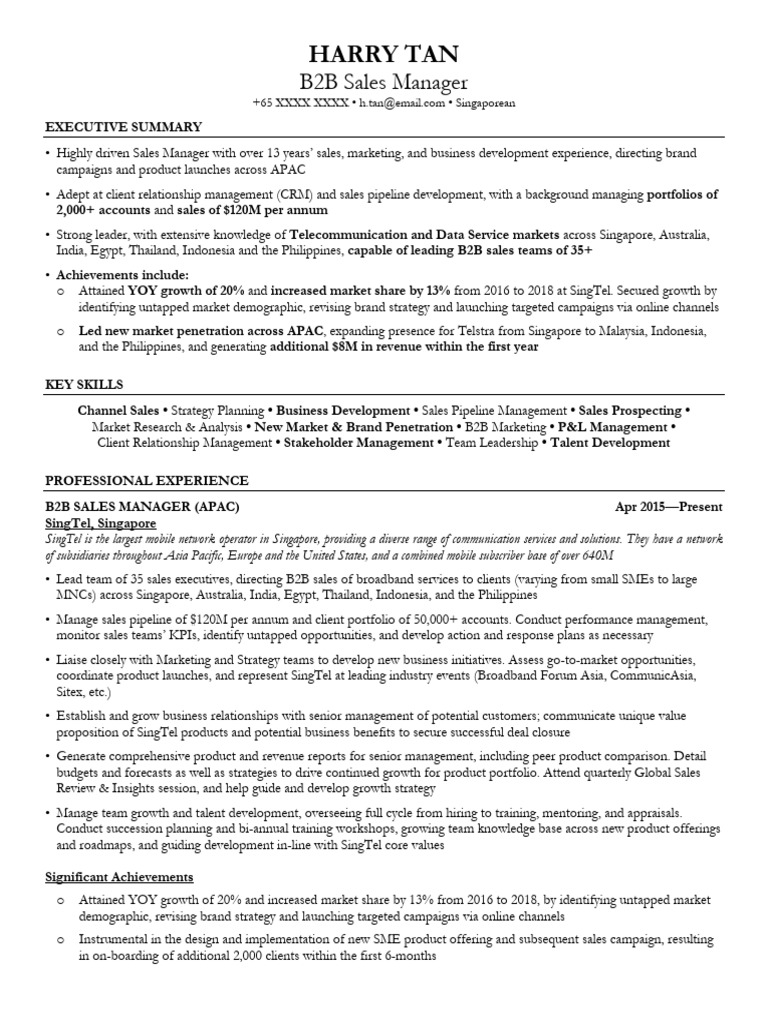 Client CV B2B Sales | PDF