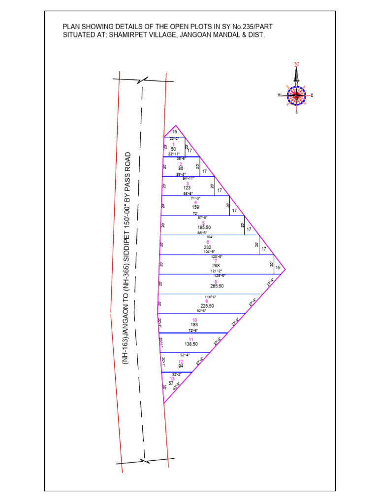 Plan Showing Details of The Open Plots in Sy No.235/Part Situated At ...