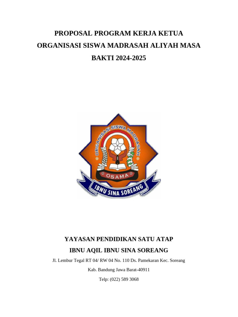 Proposal Program Kerja Ketua | PDF