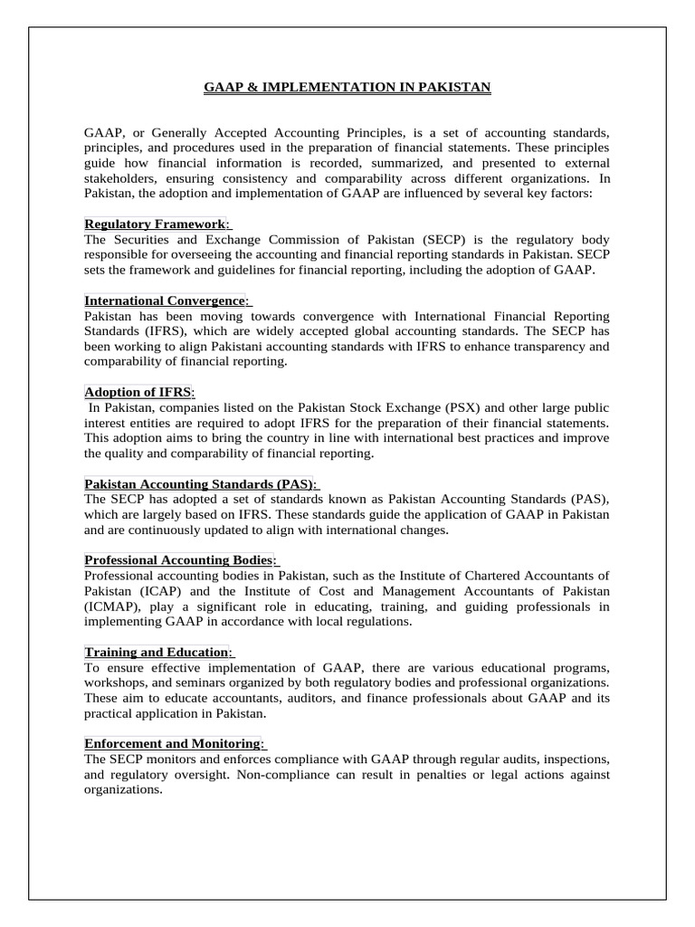 GAAP and Implementation | PDF