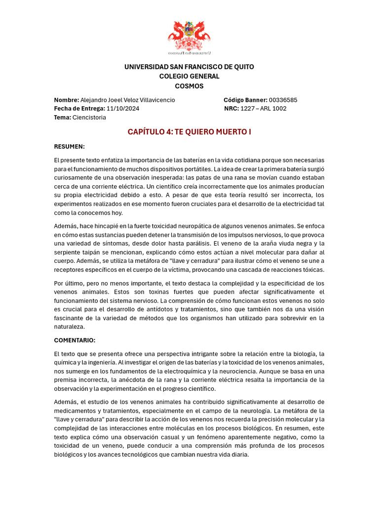 Ciencistoria Cap4 - Alejandro Veloz | PDF