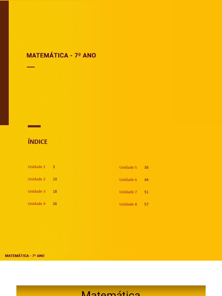 MATEMÁTICA - Slides - 7º Ano | PDF
