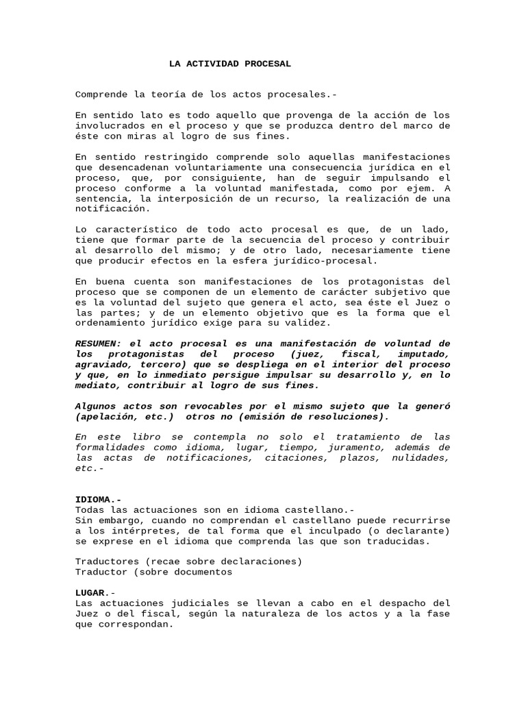 dpp2.1W. LA ACTIVIDAD PROCESAL | PDF