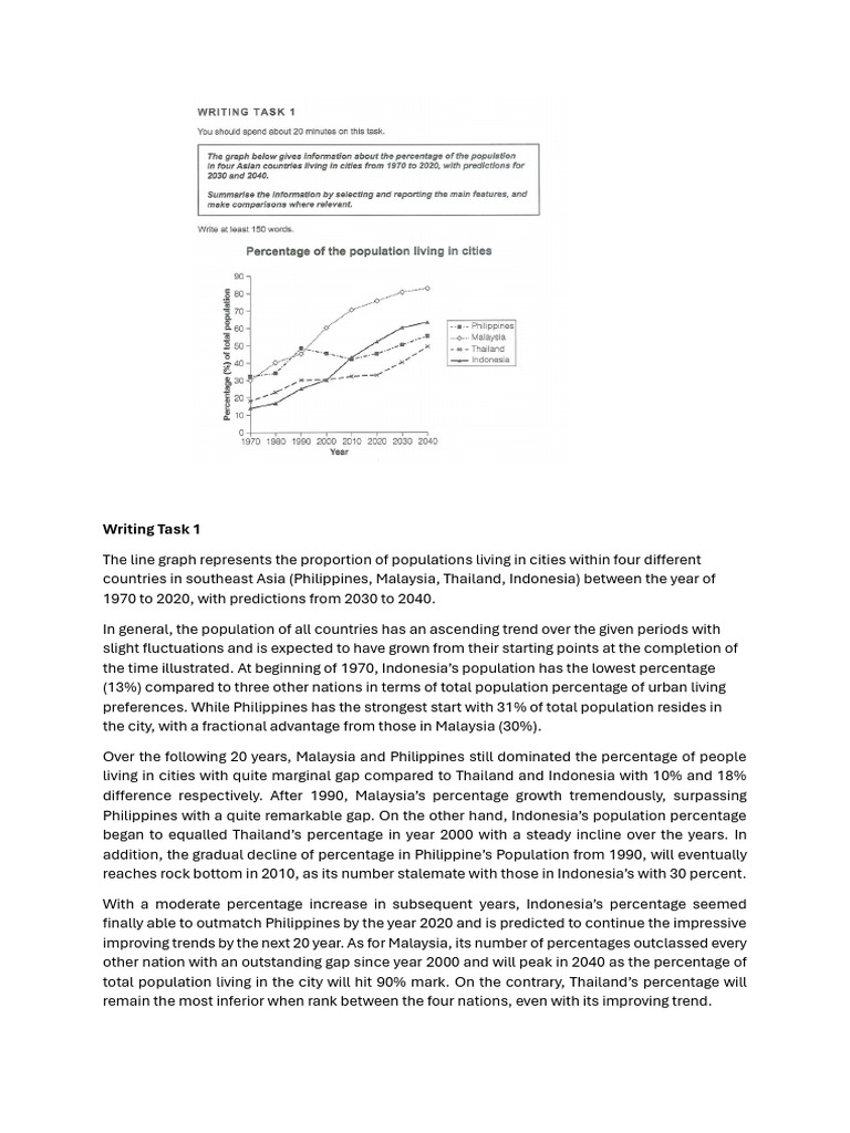 Writing Task 1 (Line Graph and Bar Graph) | PDF