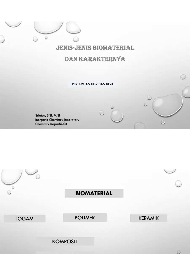 PDF Jenis Biomaterial Dan Karakternya - Compress | PDF