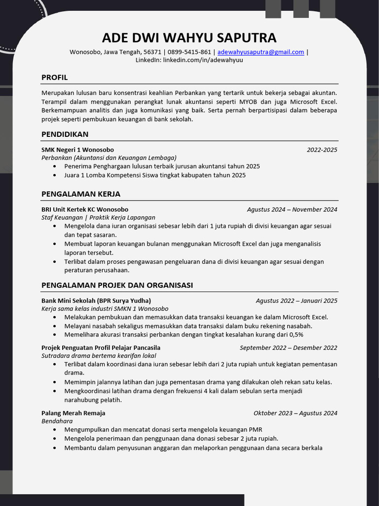 CV - Ade Dwi Wahyu Saputra - Final | PDF