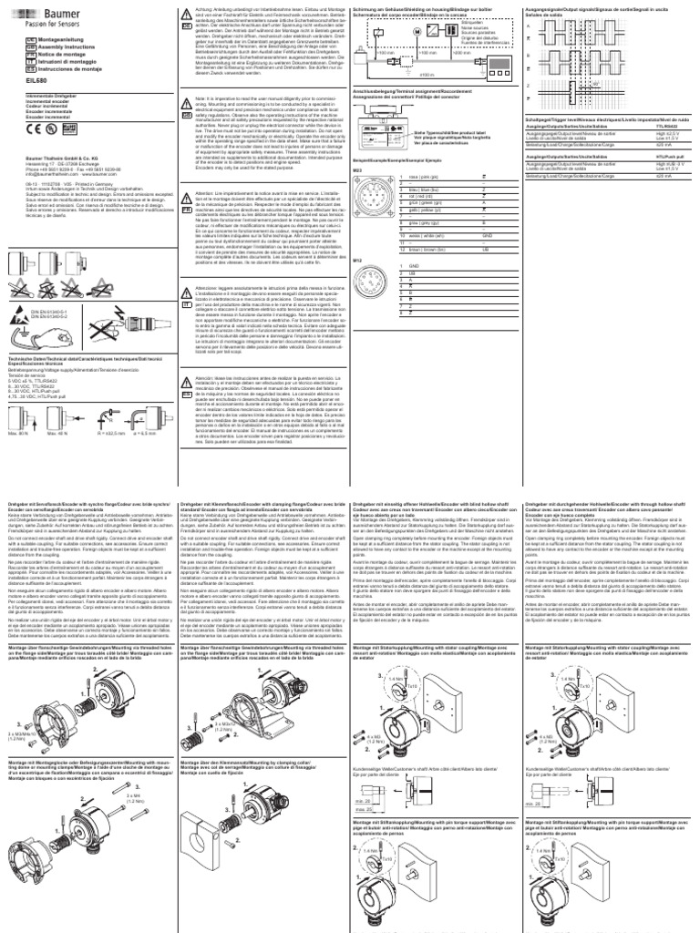Manual de ENCODER BAUMER, modelo ENCODER BAUMER_EIL580 (2019) | PDF