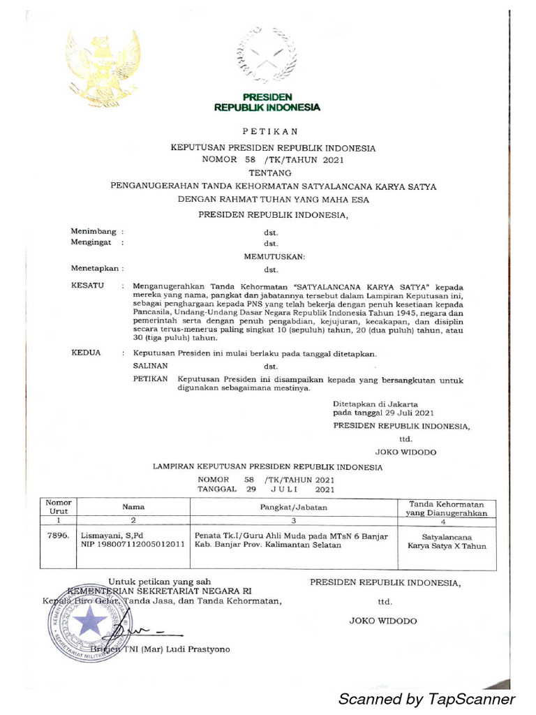 Satya Lancana X Tahun Bu Lisma | PDF