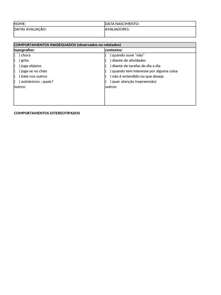 02 Folha Registro - Avaliacao VB MAPP2 Corrigido | PDF
