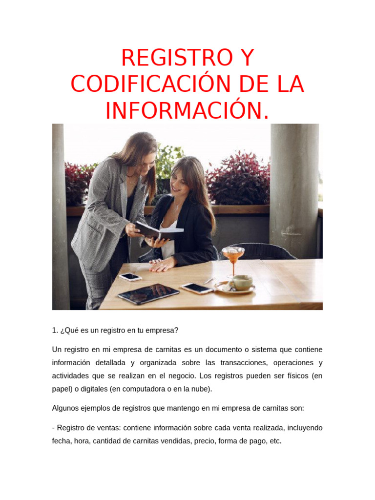 Registros Restaurante | PDF