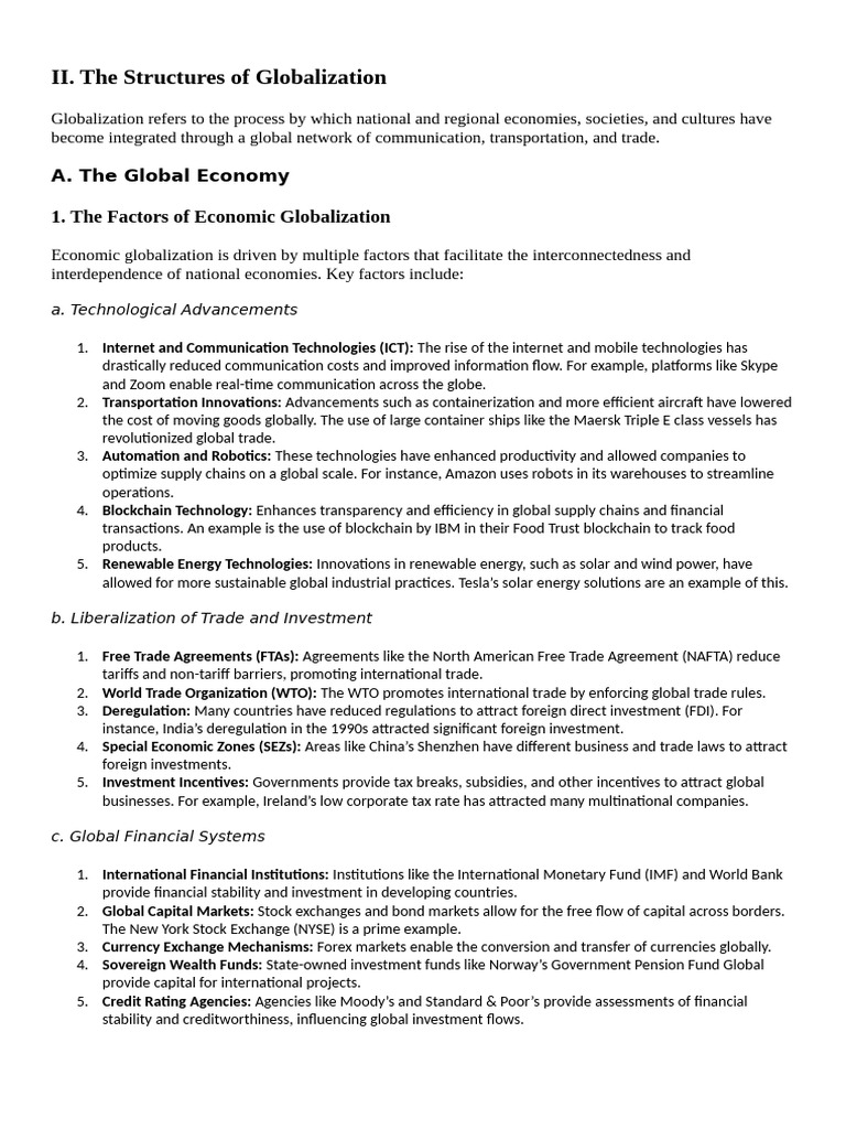 II. The Structures of Globalization | PDF
