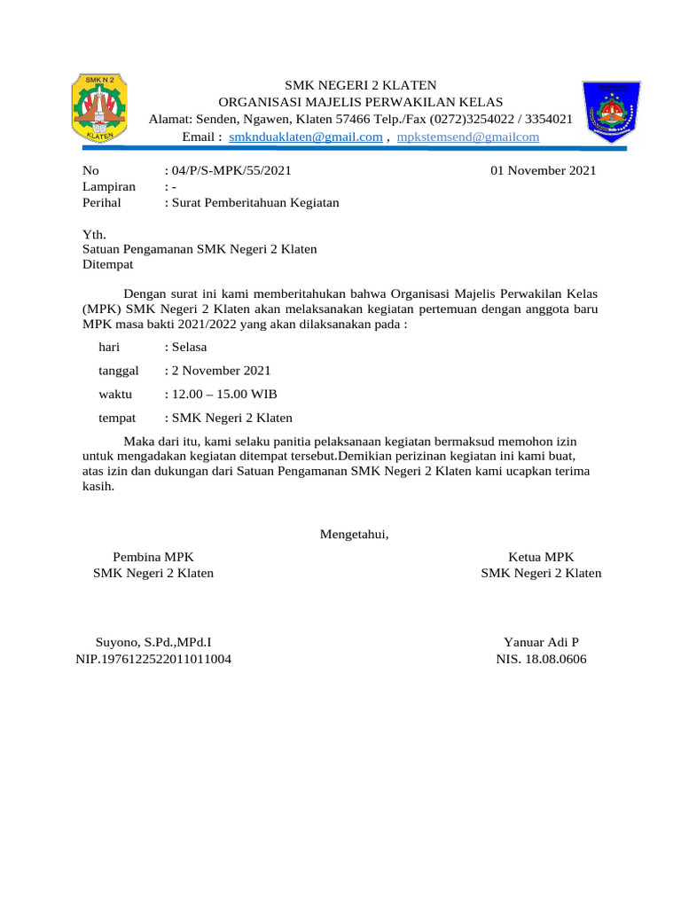 Surat Izin Satpam (MPK) | PDF