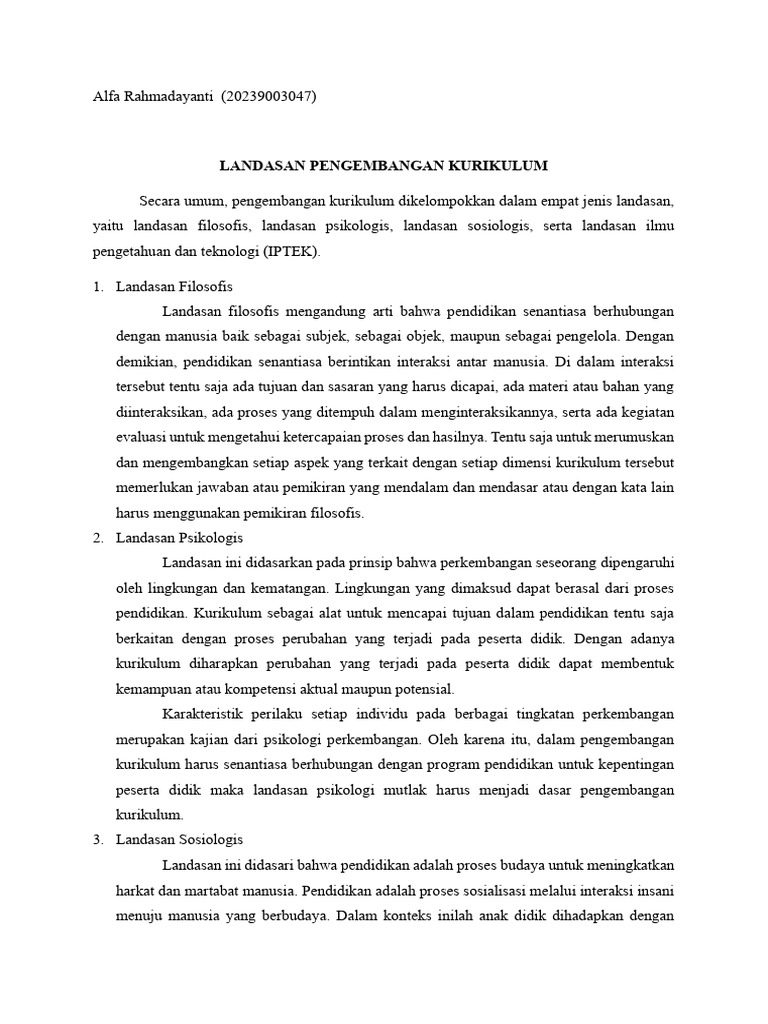Pengembangan Kurikulum | PDF | Karier & Perkembangan | Pengembangan Diri