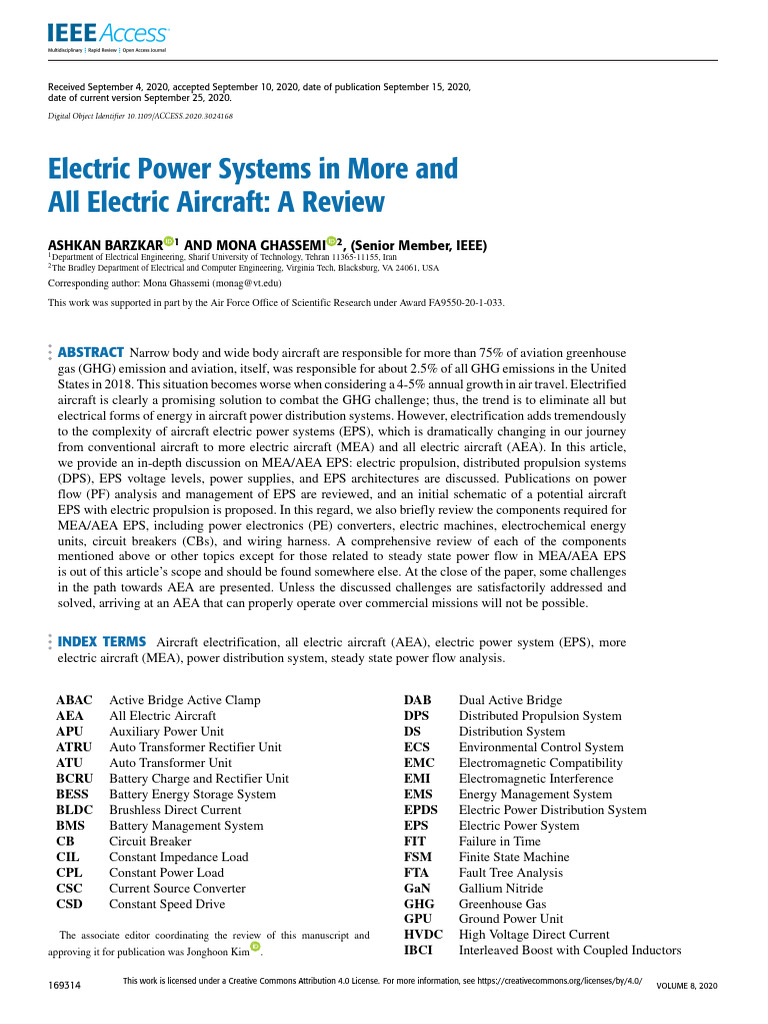 Electric Power Systems in More and All Electric Aircraft A Review | PDF