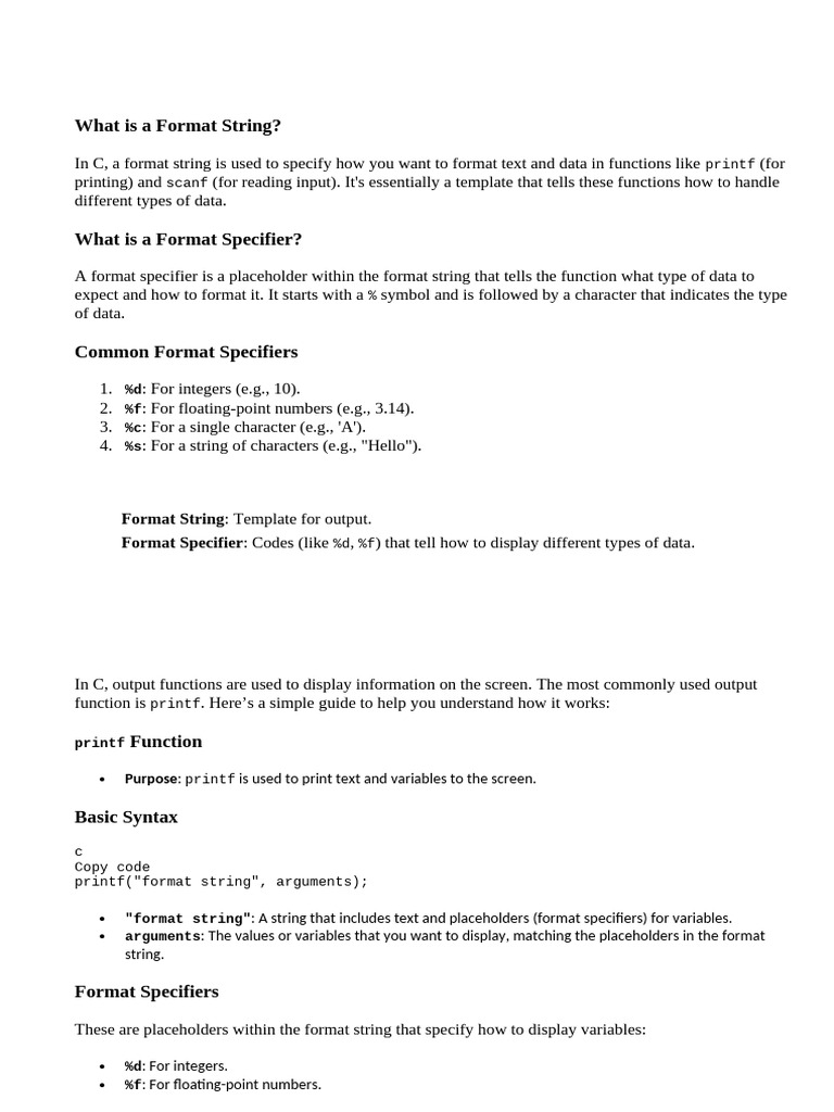 What Is A Format String | PDF